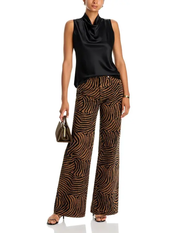 Veronica Beard Silk Blend Cowl Neck Top - Black