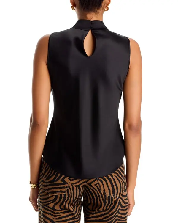 Veronica Beard Silk Blend Cowl Neck Top - Black