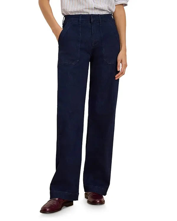 NIC+ZOE Petite Highland High Rise Wide Leg Jeans - Midnight