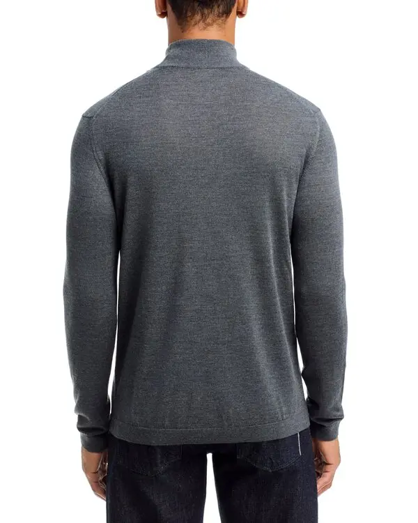 JACK VICTOR Wool & Silk Mock Neck Sweater - Grey