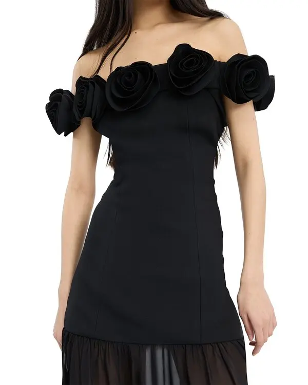 ROTATE BY BIRGER CHRISTENSEN Crepe Flower Maxi Dress