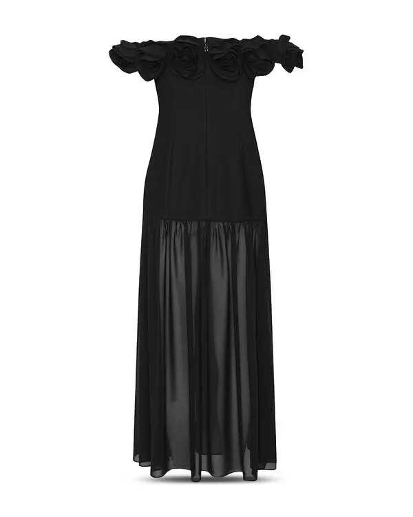ROTATE BY BIRGER CHRISTENSEN Crepe Flower Maxi Dress