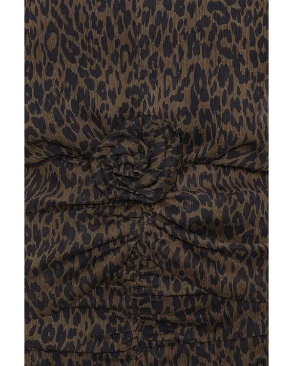 ROTATE BY BIRGER CHRISTENSEN Ruched Flower Mini Dress