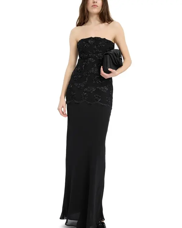 ROTATE BY BIRGER CHRISTENSEN Flower Mesh Maxi Dress