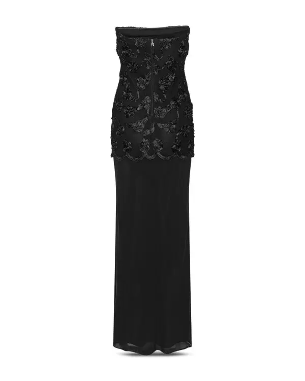 ROTATE BY BIRGER CHRISTENSEN Flower Mesh Maxi Dress