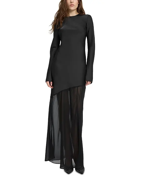 ROTATE BY BIRGER CHRISTENSEN Long Sleeve Slit Maxi Dress