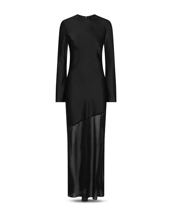 ROTATE BY BIRGER CHRISTENSEN Long Sleeve Slit Maxi Dress