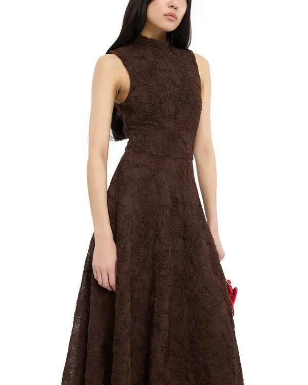 ROTATE BY BIRGER CHRISTENSEN Flower Mesh Flared Dress