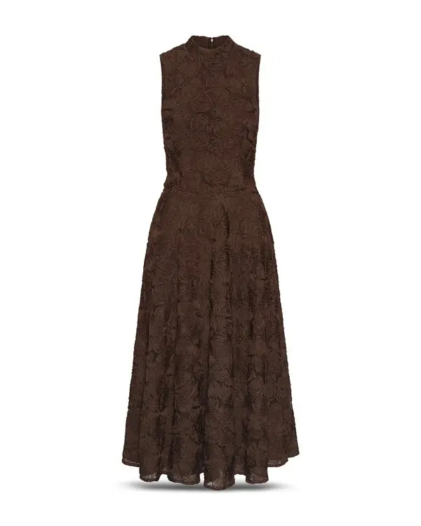 ROTATE BY BIRGER CHRISTENSEN Flower Mesh Flared Dress