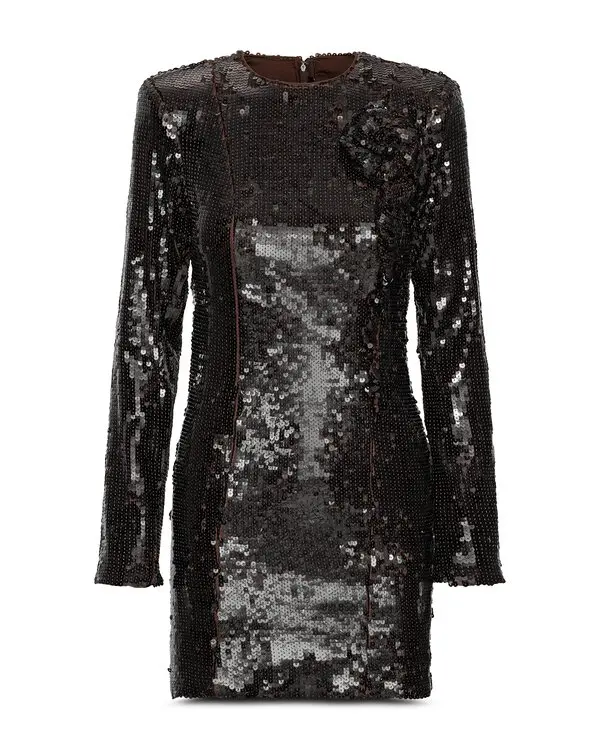 ROTATE BY BIRGER CHRISTENSEN Sequins Mini Flower Dress