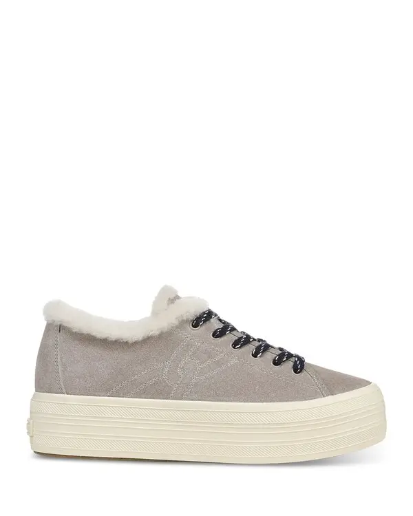 Veronica Beard Truett Shearling Lined Platform Sneakers
