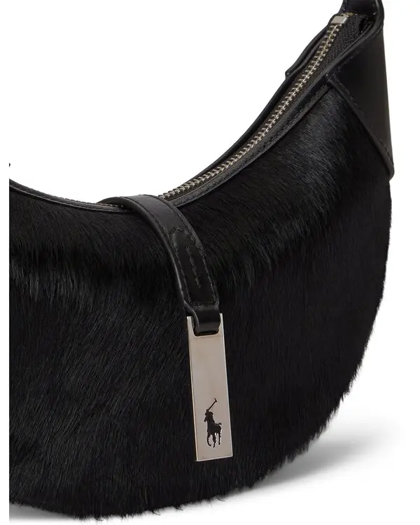 Polo Ralph Lauren Polo Id Mini Calf Hair Shoulder Bag - Black