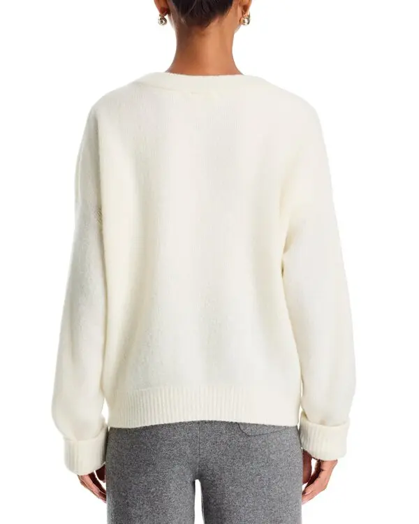 American Vintage Vito Alpaca Wool Blend Crewneck Sweater - Blanc