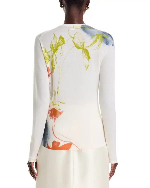 JASON WU Shadow Floral Merino Wool Crewneck Sweater