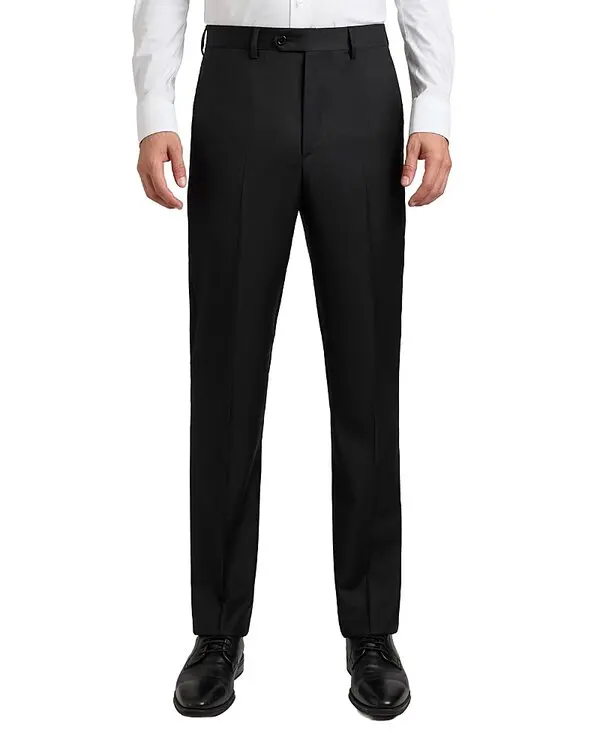 Santorelli Roma2 Super 130's Bi-stretch Wool Trousers - Black