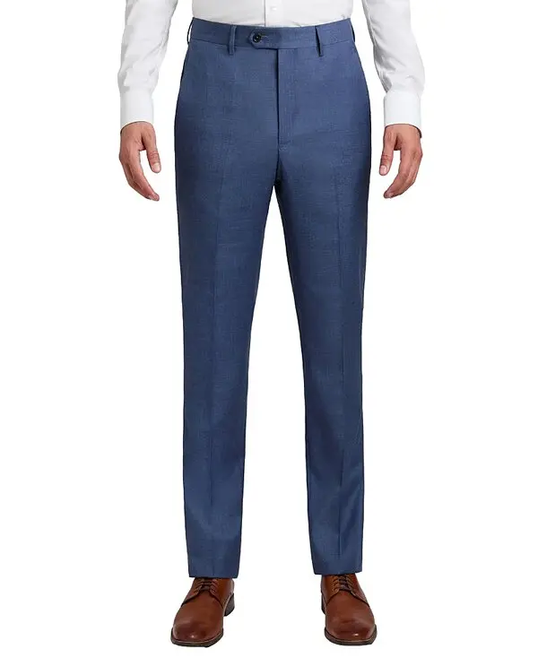 Santorelli Roma2 Super 130's Bi-stretch Wool Trousers - Blue