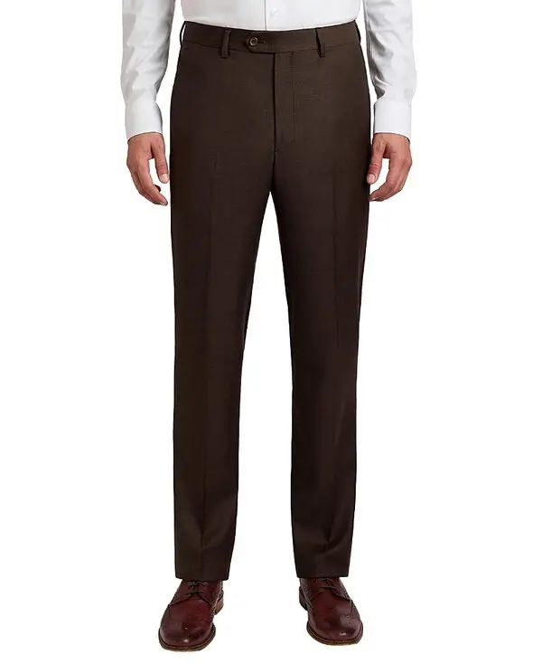 Santorelli Roma2 Super 130's Bi-stretch Wool Trousers - Brown