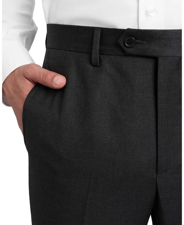Santorelli Roma2 Super 130's Bi-stretch Wool Trousers - Charcoal