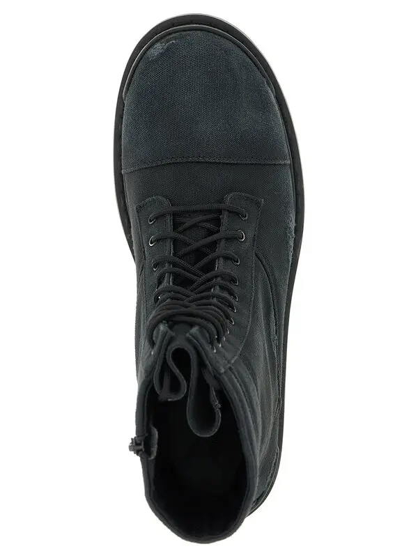 Balenciaga Cotton Combat Strike Boots - Black
