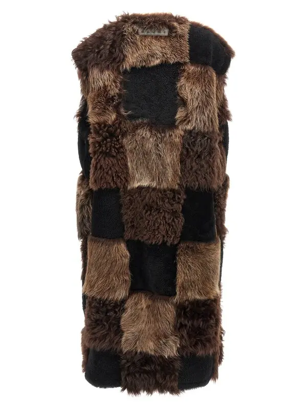 Marni Long Shearling Vest - Brown