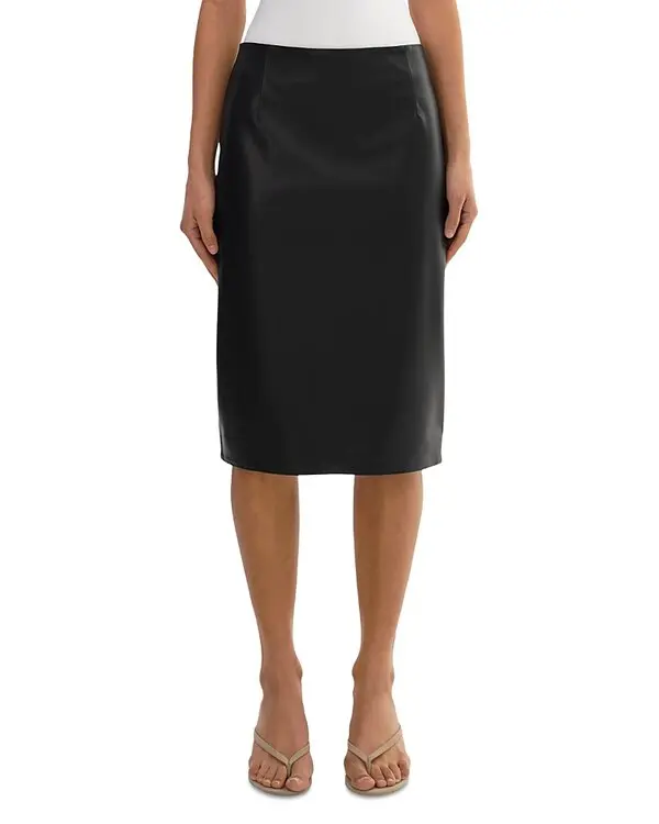 LAMARQUE Luciana Faux Leather Pencil Skirt - Black