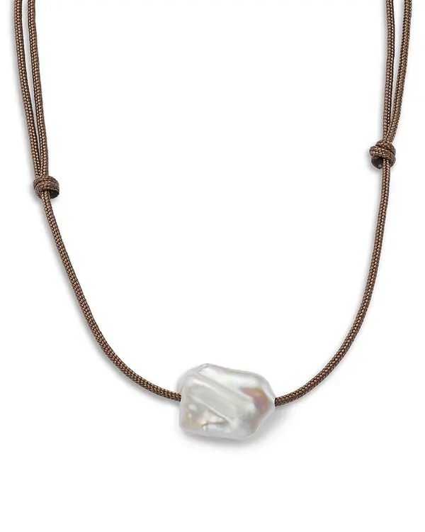 Zoe Chicco 14k Yellow Gold Cultured Freshwater Baroque Pearl Adjustable Pendant Necklace, 12-26 - Tan