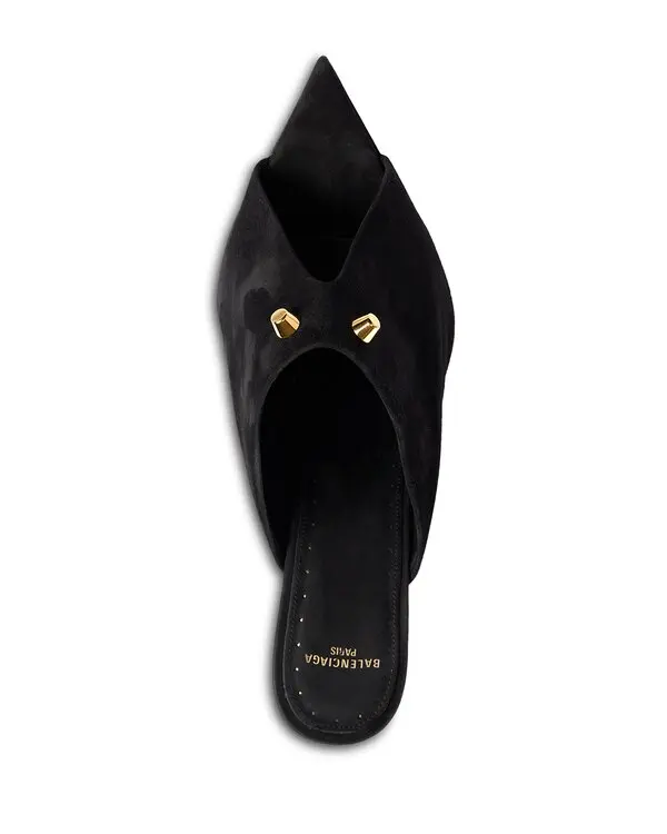 Balenciaga Midnight City Mule Slide Sandals - Black/gold