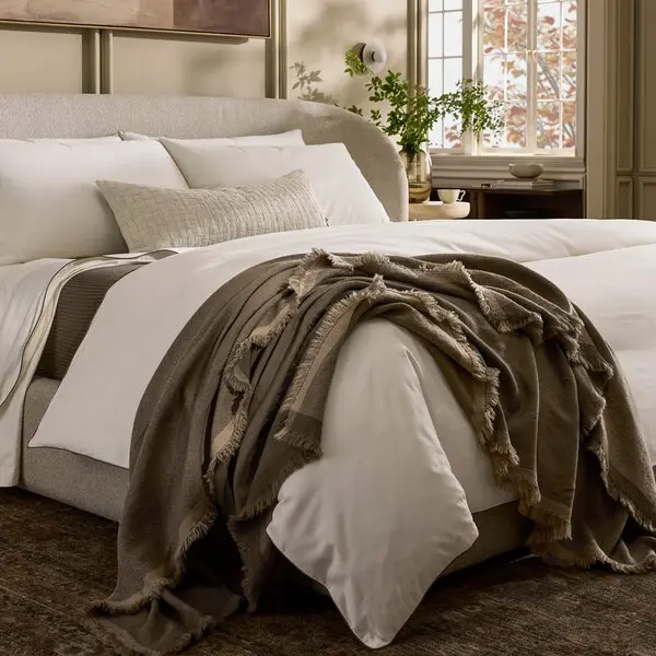 BOLL & BRANCH Lave Wool Plaid Throw Blanket