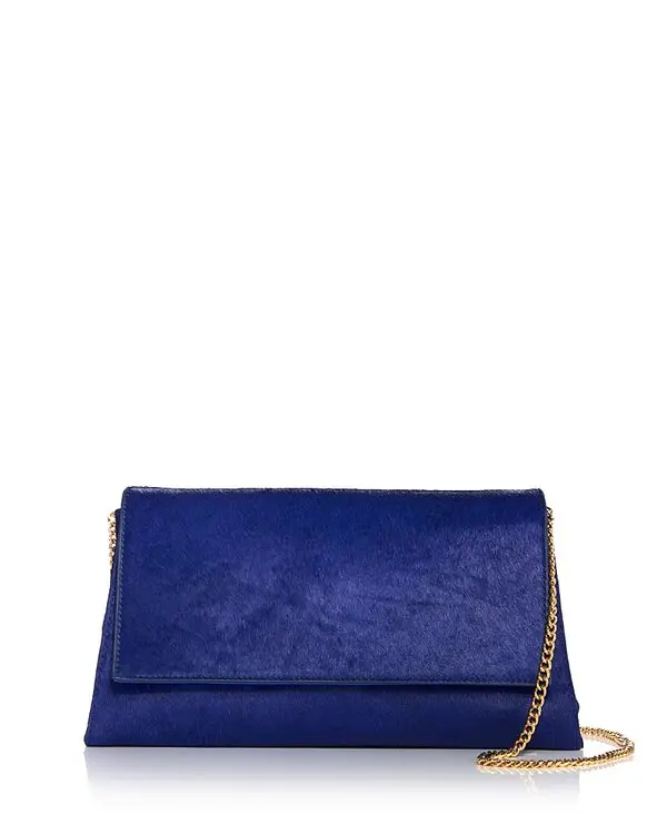 Aqua Calf Hair Exclusive Clutch - Cobalt