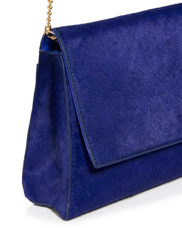 Aqua Calf Hair Clutch - Cobalt