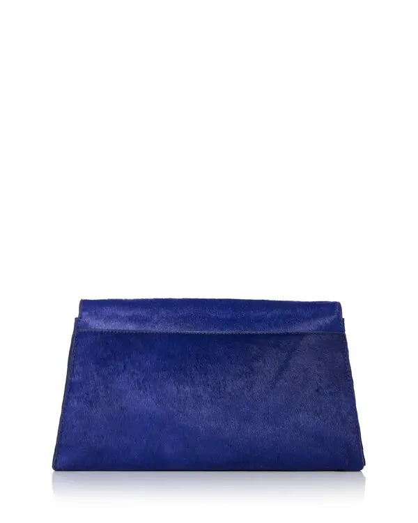 Aqua Calf Hair Clutch - Cobalt