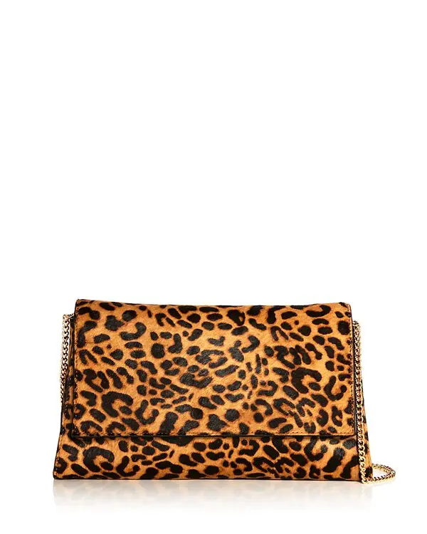 Aqua Small Calf Hair Clutch Exclusive - Leopard
