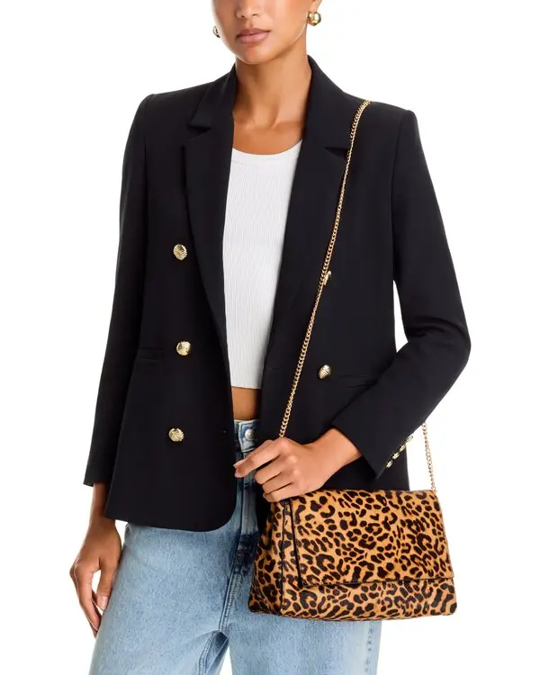 Aqua Small Calf Hair Clutch Exclusive