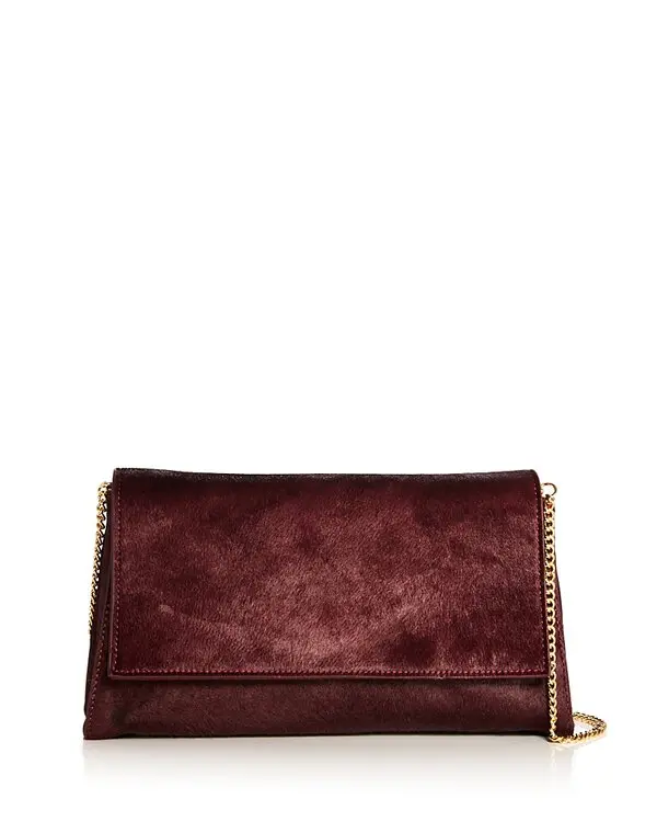 Aqua Calf Hair Clutch - Wine