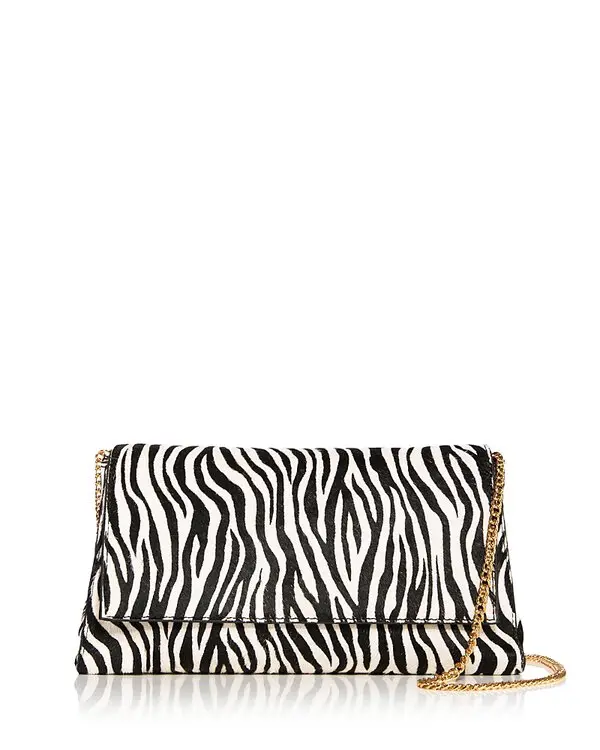 Aqua Calf Hair Clutch - Zebra