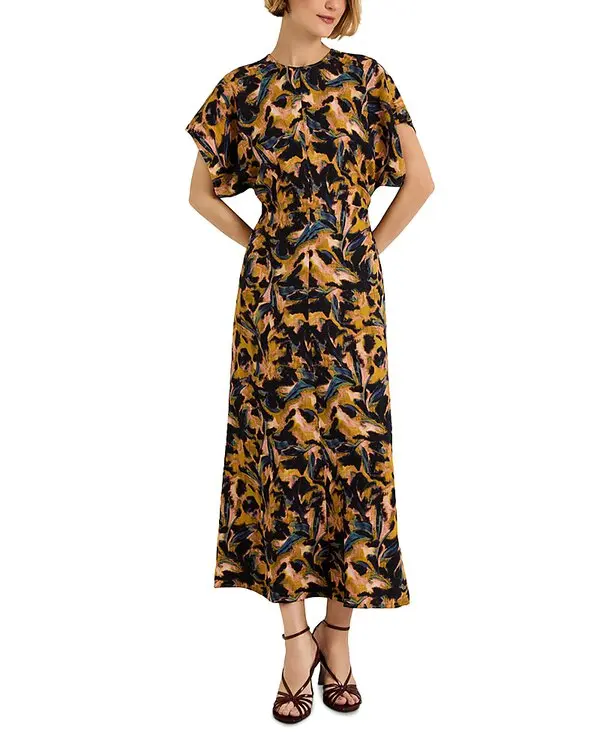 MARIE OLIVER Kamari Printed Round Neck Dress - Mellow
