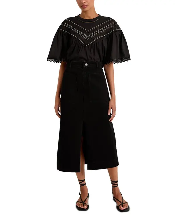 MARIE OLIVER Leighton Cotton Midi Skirt