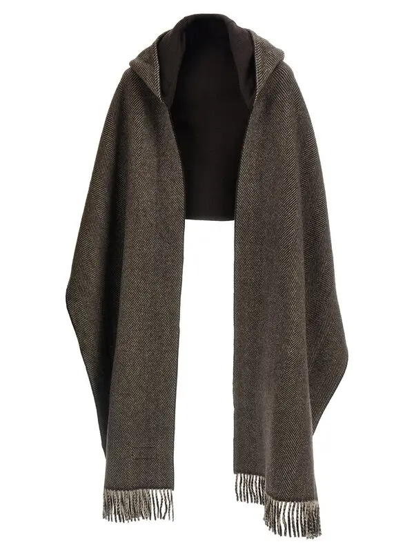 Brunello Cucinelli Scarf With Reversible Hood - Brown