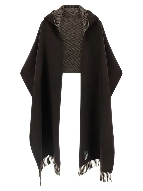 Brunello Cucinelli Scarf With Reversible Hood - Brown