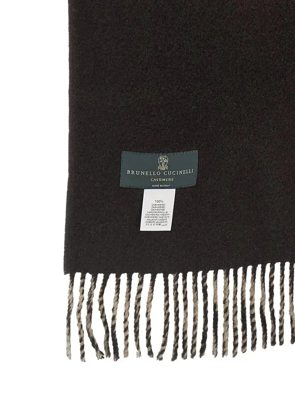 Brunello Cucinelli Scarf With Reversible Hood - Brown