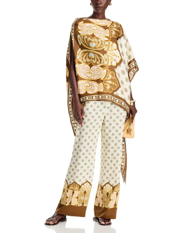 La DoubleJ Silk Printed Scarf Top