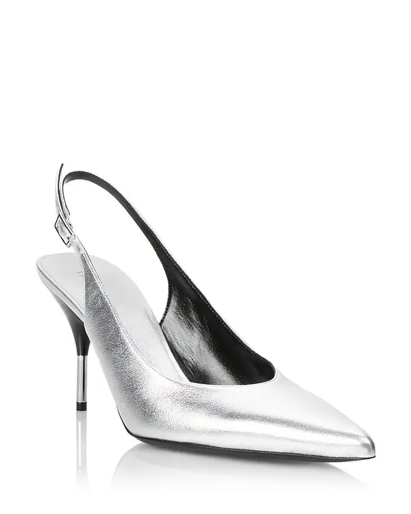 Versace Nyx Leather Slingbacks