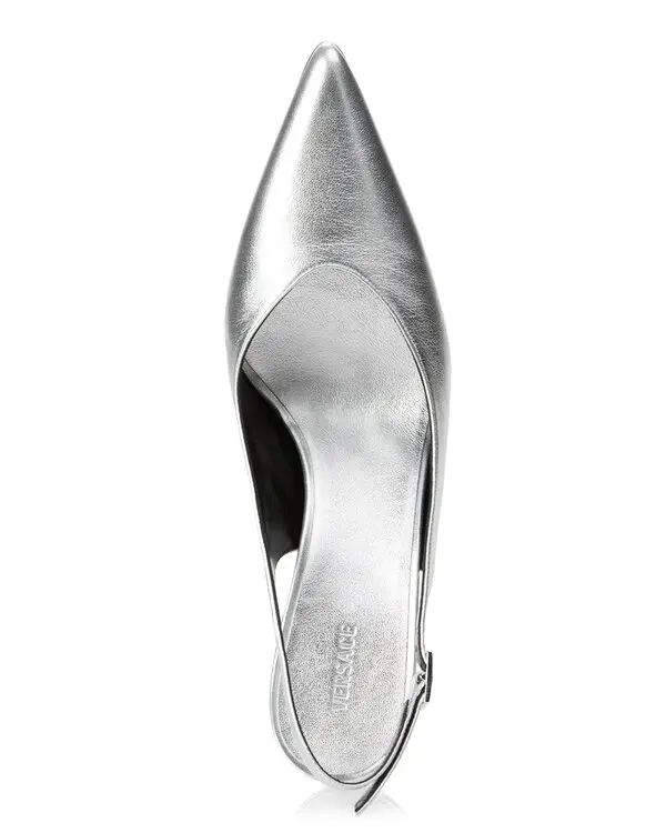 Versace Nyx Leather Slingbacks