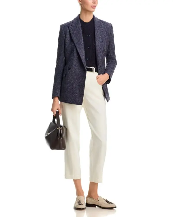 Eleventy Double Breasted Peak Lapel Blazer