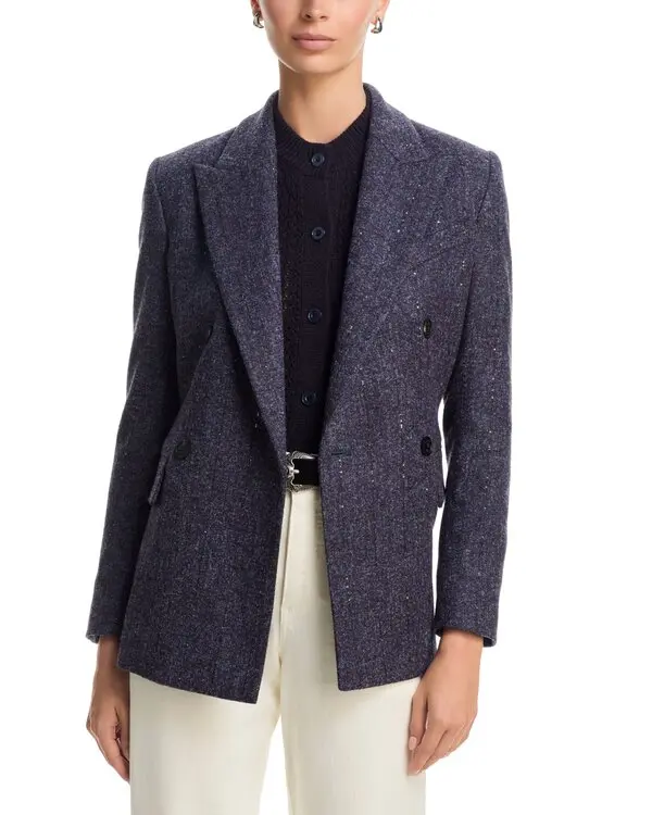 Eleventy Double Breasted Peak Lapel Blazer