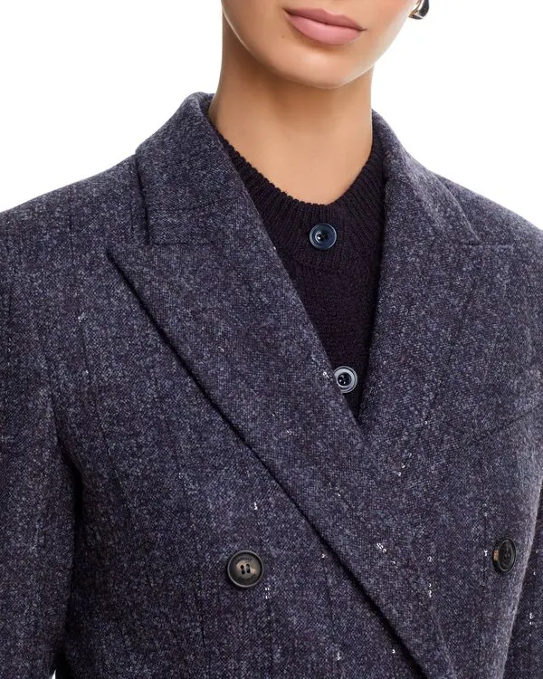 Eleventy Double Breasted Peak Lapel Blazer