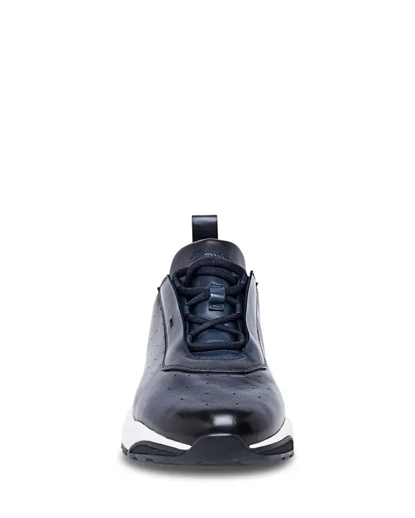 Santoni Leather Low Top Sneakers - Blue
