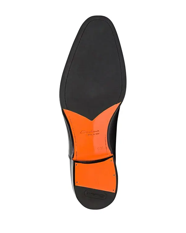Santoni Leather Cap Toe Oxford Dress Shoes