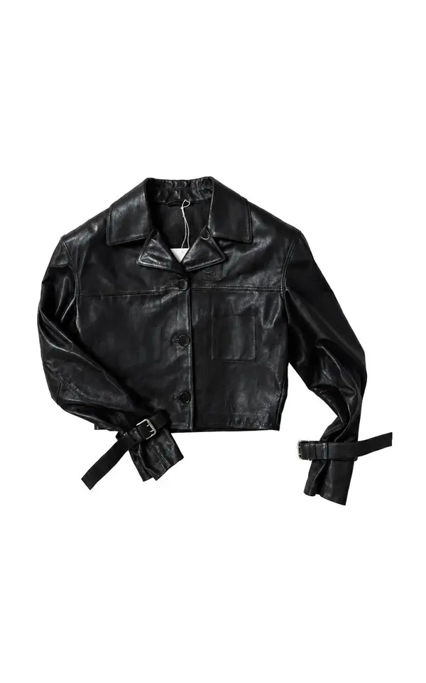 STUDIO CONSTANCE Cropped Leather Jacket