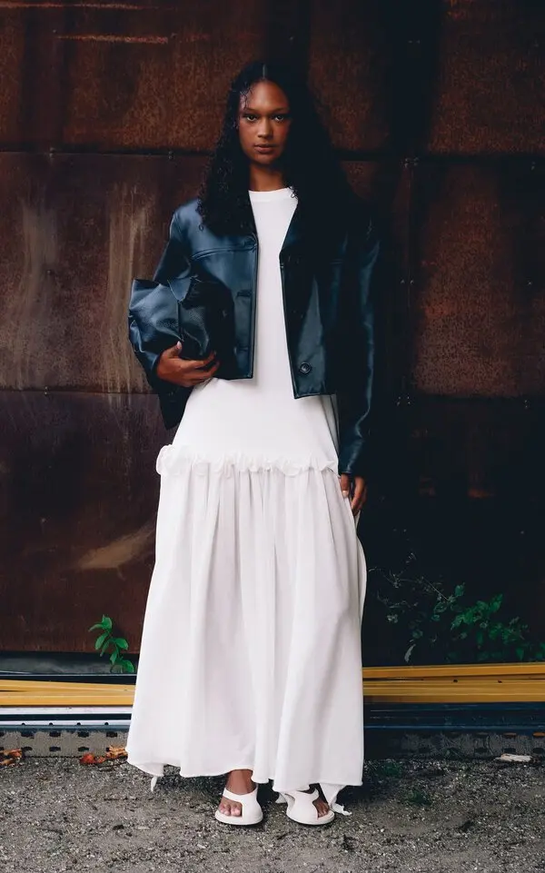 STUDIO CONSTANCE Cropped Leather Jacket